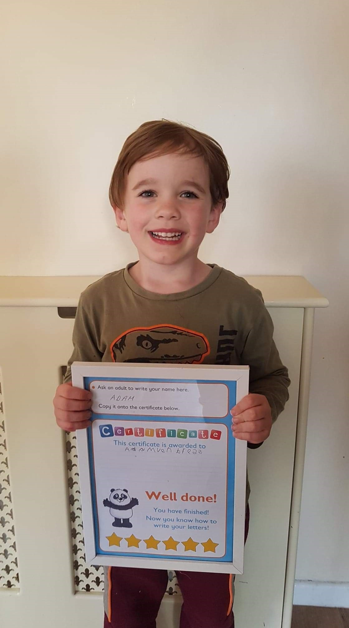 Adam’s Cursive Writing – Moorfield Primary School